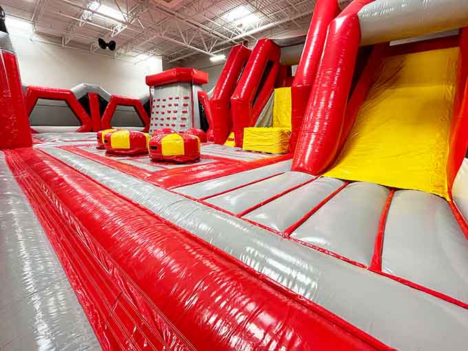 The inflatable obstacle course turns adults into kids faster than you can say "hold my reading glasses."