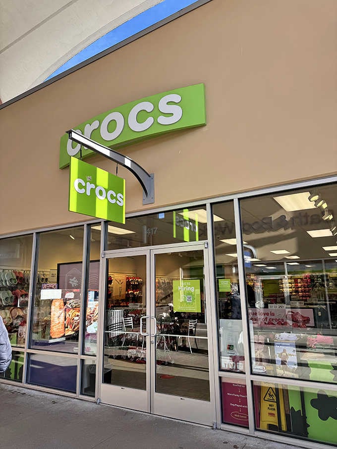 Yes, Crocs have their own outlet store because apparently comfort footwear deserves discount opportunities too.
