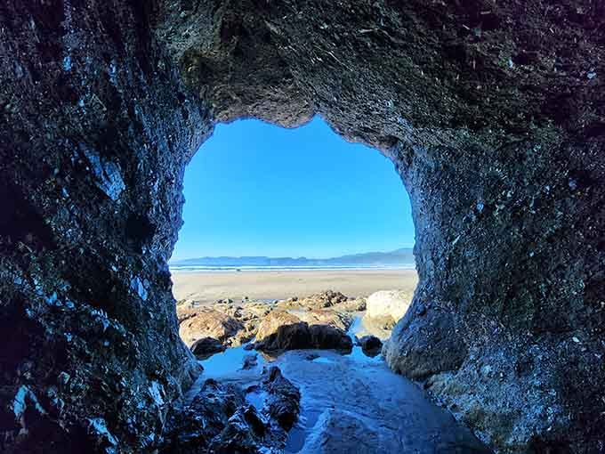 These coastal caves frame the Pacific like windows in the world's most dramatic real estate listing.