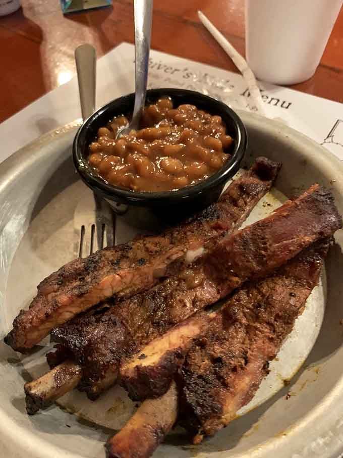 These ribs showcase that perfect mahogany bark and tender meat that falls right off the bone beautifully.