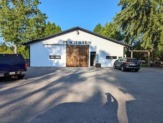 The Peach Barn stands ready to fuel your Door County adventures with farm-fresh goodness and locally crafted brews inside.
