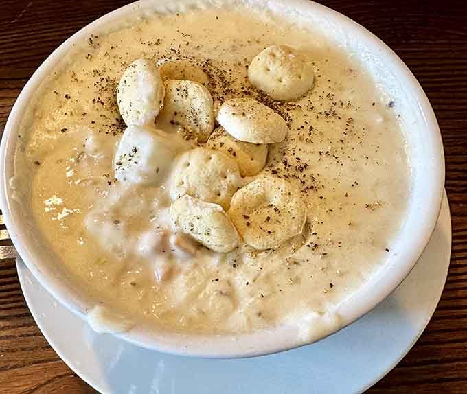 This is what championship chowder looks like: creamy, loaded with clams, and absolutely worth the trip.