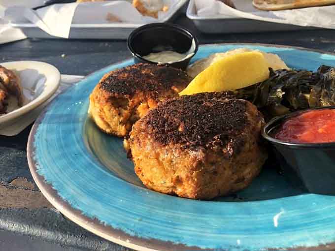 Golden-crusted perfection that proves Maryland takes its crab cakes more seriously than most people take their careers.