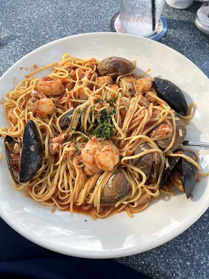 This seafood pasta loaded with shrimp, mussels, and clams is basically a love letter from the ocean.