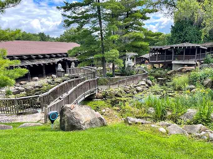 Japanese gardens and whimsical bridges prove that Spring Green takes its outdoor spaces as seriously as its indoor ones.
