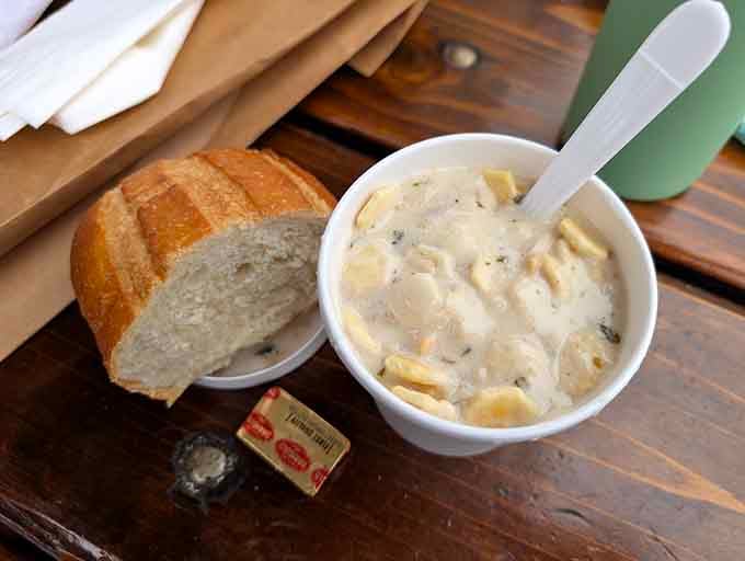 This bowl of creamy New England chowder could make a grown person reconsider their life priorities.