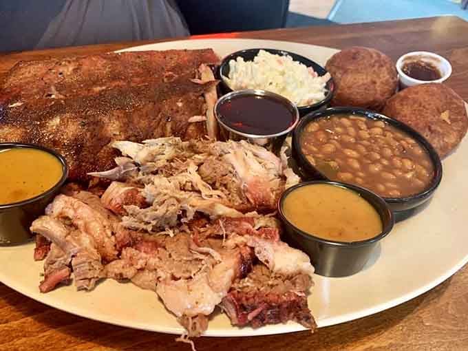 This platter looks like it could negotiate world peace, one perfectly smoked bite at a time.