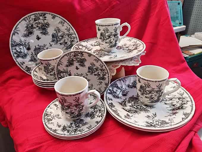 Delicate teacups that would make your grandmother weep with joy, perfect for elevating your afternoon coffee ritual.