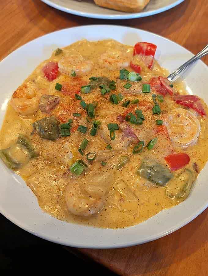 Shrimp and grits so creamy and flavorful, you'll wonder why you ever ordered anything else.