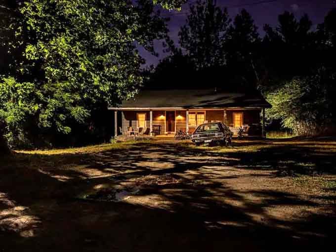 As darkness falls, the Byers home glows with that perfect eerie warmth that made millions of viewers feel right at home.