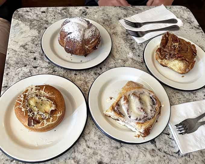 Four pastries that could easily start a friendly argument about which one deserves to be eaten first.
