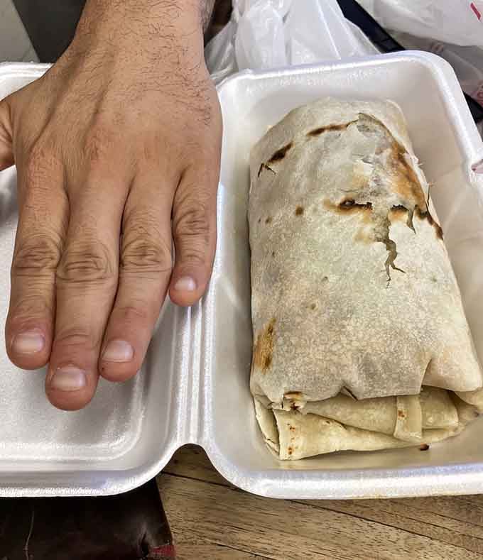 When your hand provides scale, you know you've entered territory where normal portion sizes simply don't apply anymore.