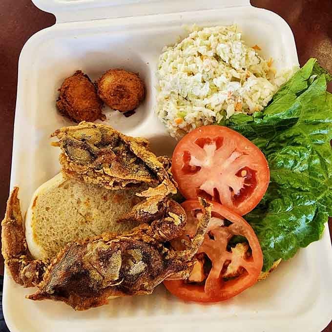 Soft shell crab so perfectly fried it could make a vegetarian reconsider their entire life philosophy momentarily.