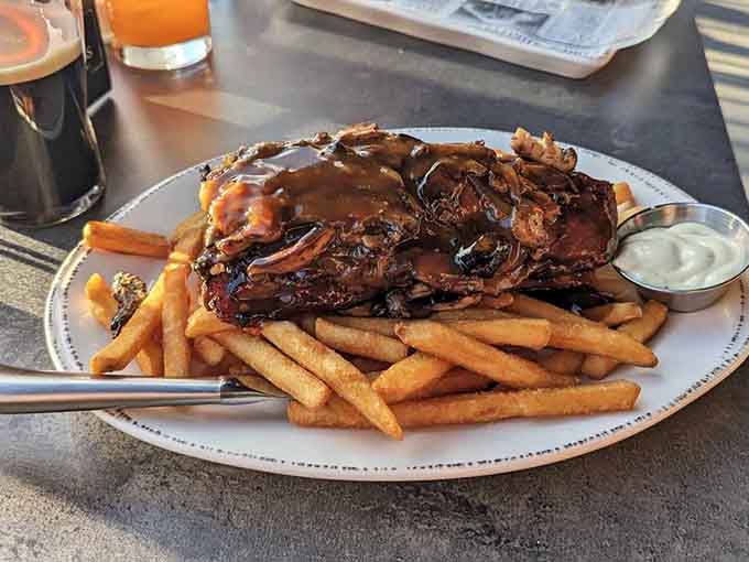 That New York Strip with fries looks like it wandered off a steakhouse menu and found its perfect home.