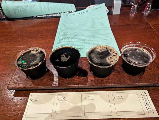 Beer flights let you sample the impressive selection without committing to just one delicious choice all night.