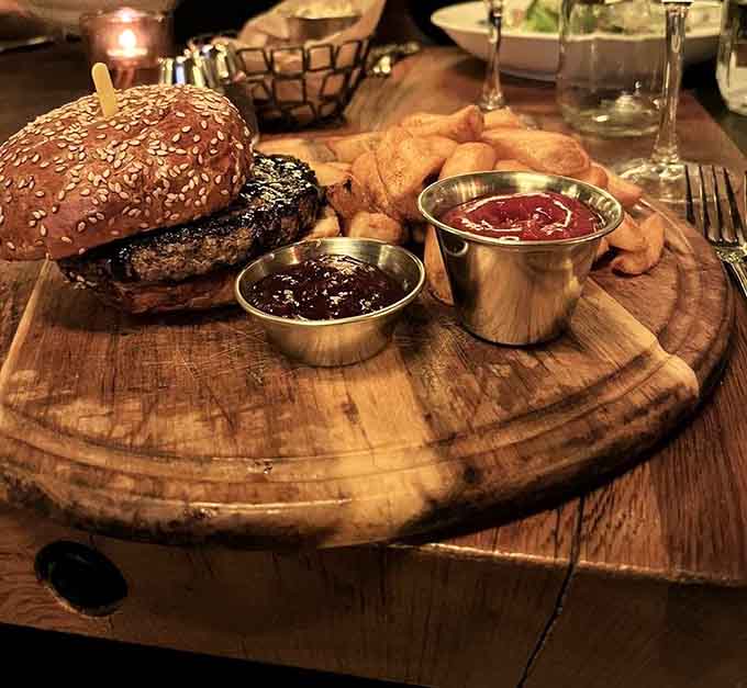 That sesame-studded bun holds a burger topped with Cambozola cheese and tomato jam. Yes, really. Yes, amazing.