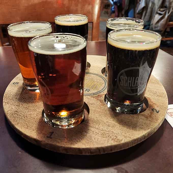 A flight of craft beers that'll take your taste buds on a journey without leaving your seat.