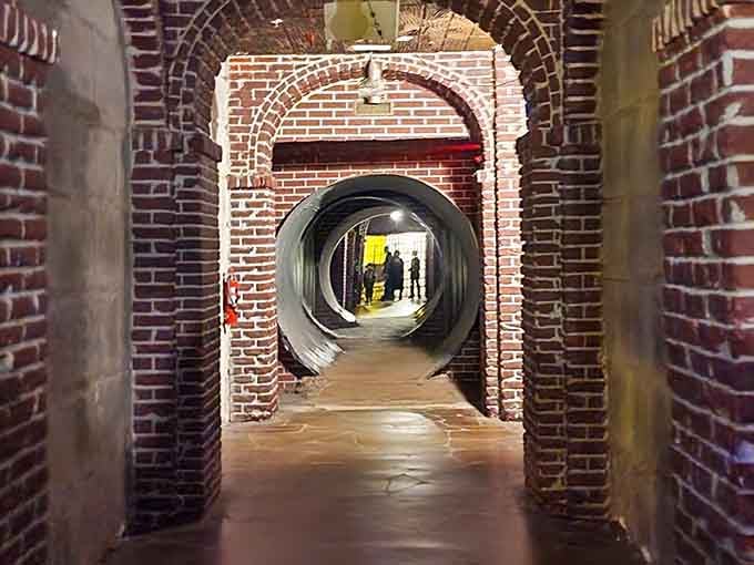 These brick tunnels lead you deeper into the rabbit hole of delightful governmental chaos ahead.