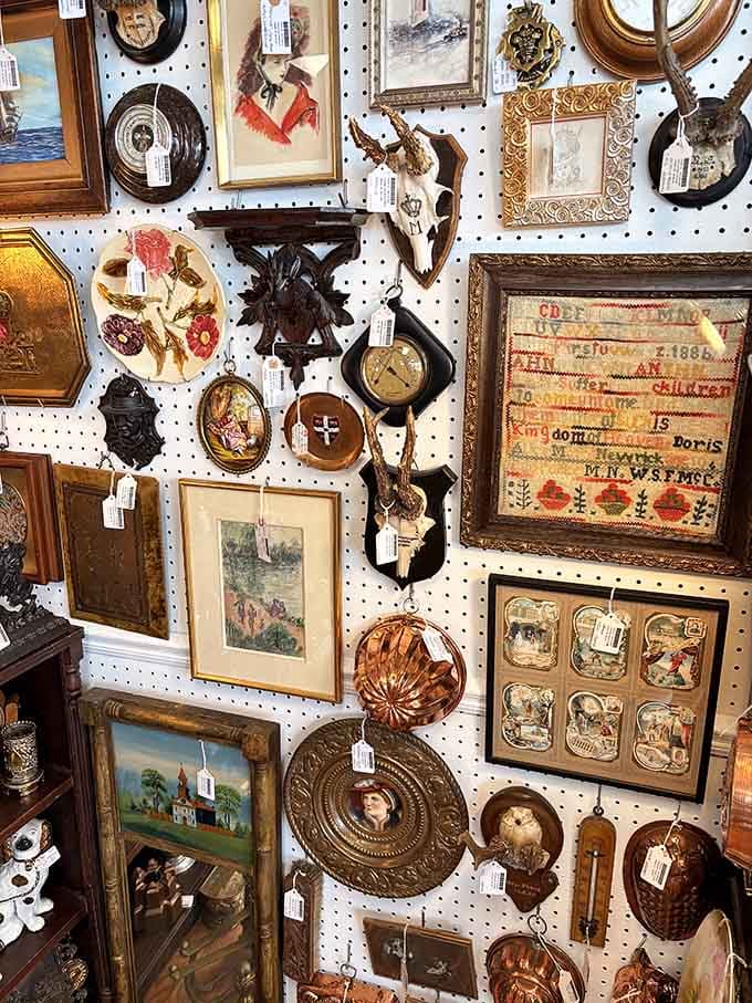 This wall of memories looks like your grandmother's house exploded in the best possible way imaginable.
