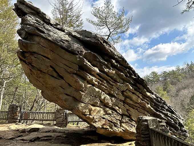 Balanced Rock has been defying gravity longer than your uncle's been telling the same fishing story at reunions.