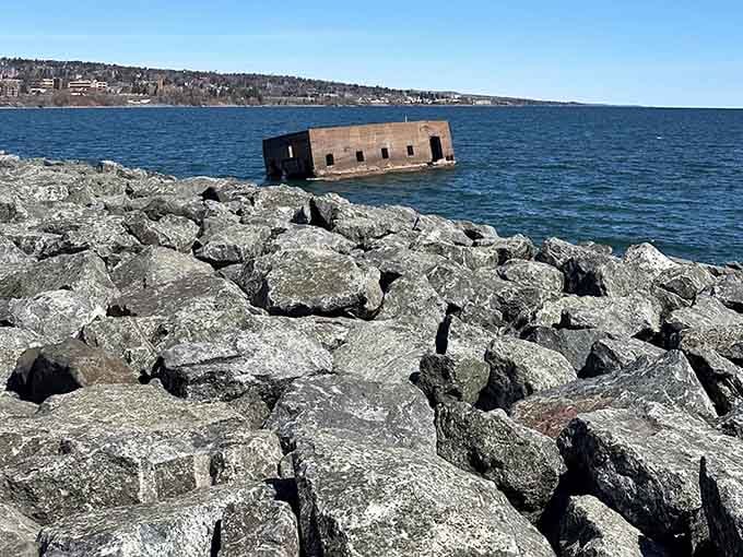 From this angle, you can see Duluth's skyline watching over its quirky lakeside resident like a proud parent.