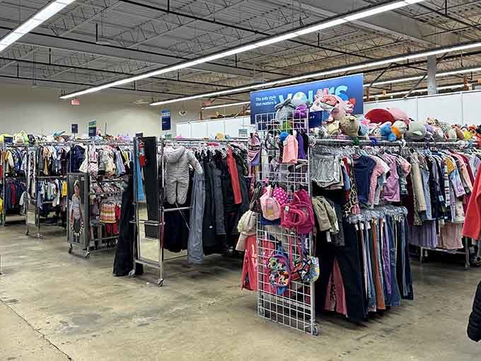 The kids' section overflows with toys and tiny furniture, turning parents into heroes without the villain-sized price tags.