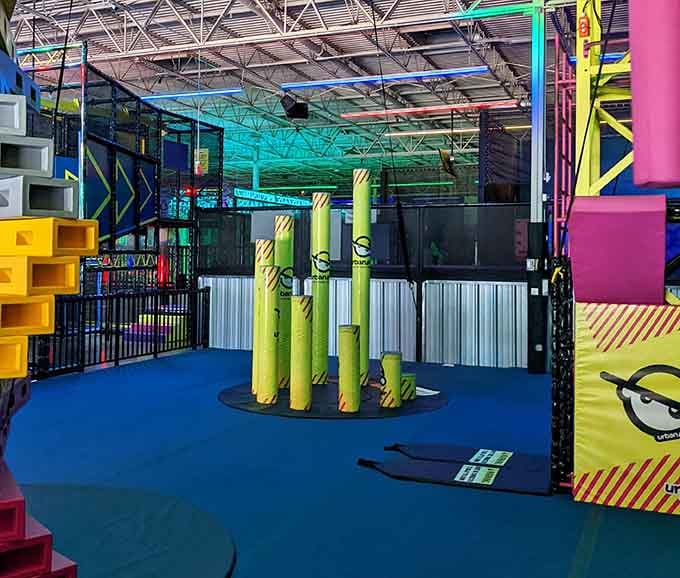 Those foam-padded cylinders are where your ninja warrior dreams meet your actual athletic ability, hilariously.