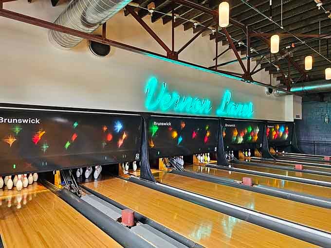 Brunswick lanes ready for action, where every roll writes another chapter in this alley's storied Louisville legacy.