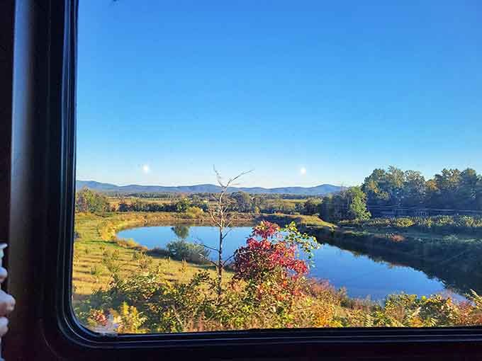 When your office view includes mountain reflections and autumn colors, you're definitely winning at life.