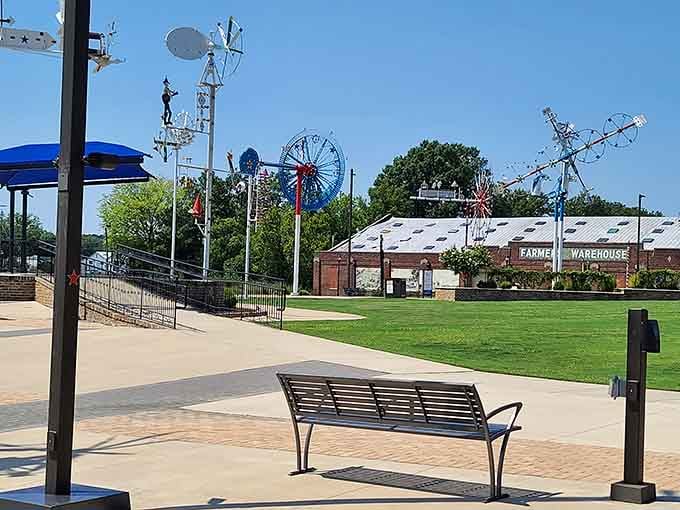 Even the benches here get front-row seats to the greatest kinetic art show on Earth.