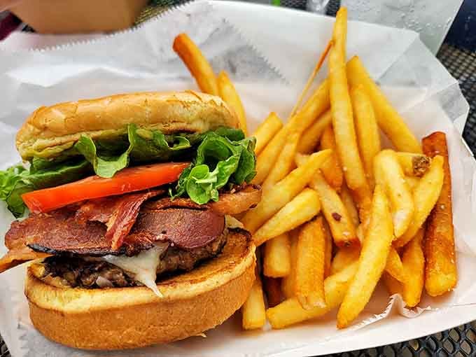When your burger comes with bacon and perfectly golden fries, you know you've made excellent life choices today.