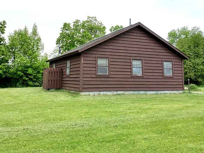 Your cabin in the woods awaits, proving that roughing it doesn't always mean sleeping on the actual ground anymore.