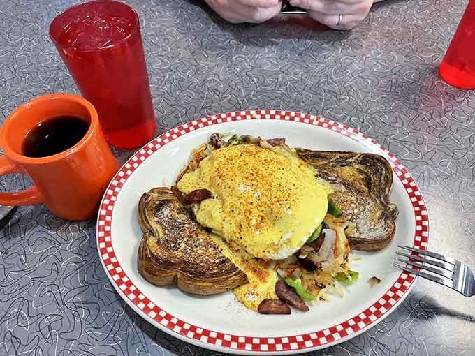Breakfast done right means eggs cooked your way, crispy hash browns, and toast that actually tastes like bread.