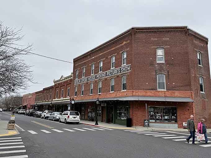 That vintage brick building has seen more history than most textbooks, and it's still standing proud.