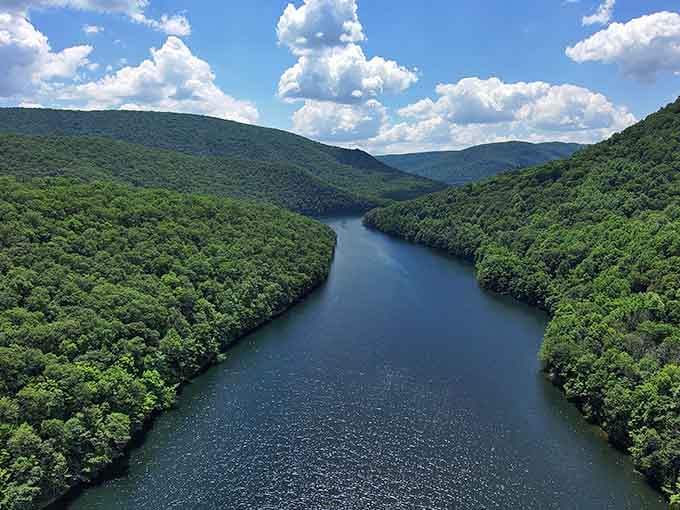 Mountains embrace this winding reservoir like a protective hug, proof that Maryland can do dramatic wilderness with the best of them.