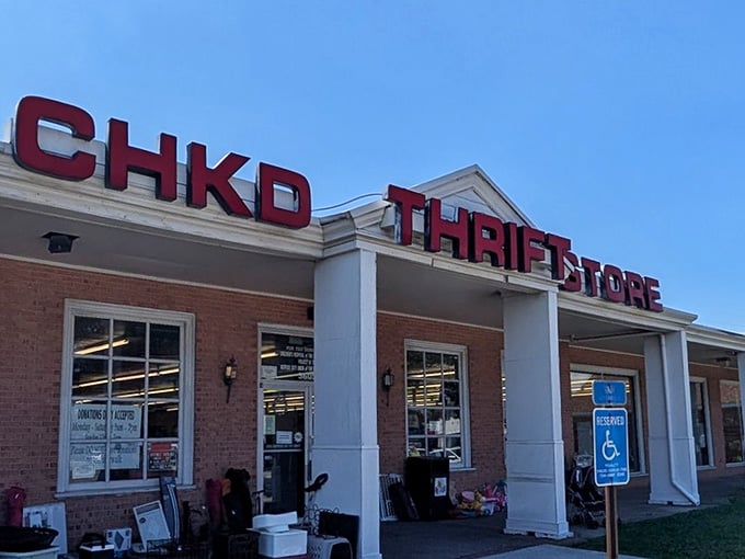 Those classic white columns give this Virginia Beach store a touch of Southern charm while keeping prices decidedly humble.