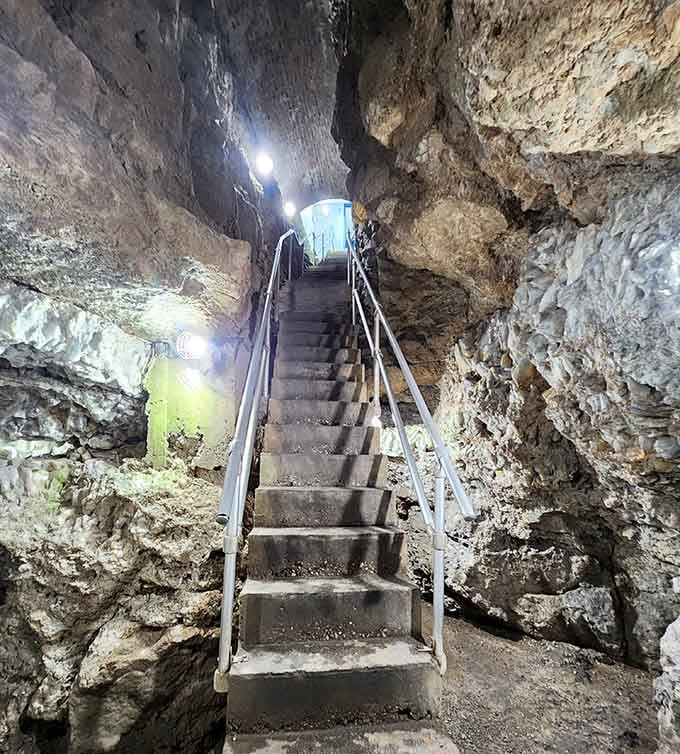 Descending into the earth reveals a stairway leading to one of nature's most dazzling underground jewelry boxes.