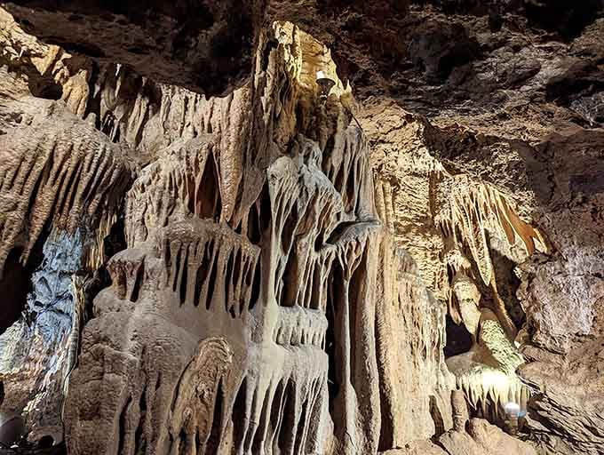 Underground chambers draped in stone icicles—Mother Nature's been decorating this basement for thousands of years.