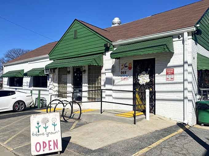 That cheerful green awning and welcoming entrance signal Southern comfort food that'll make your morning absolutely perfect.