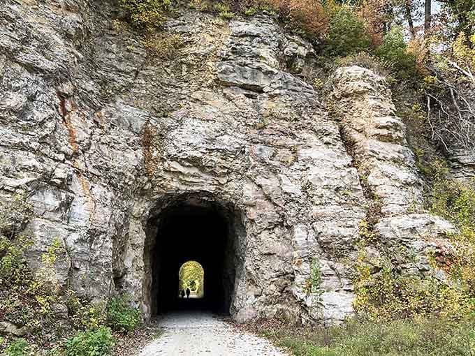 Walking into this limestone tunnel feels like entering Narnia, except the only lion here is your courage echoing off ancient walls.