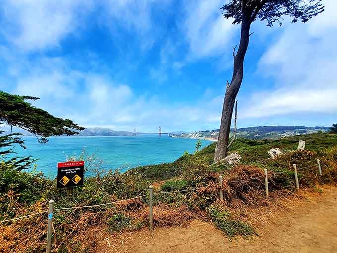 That turquoise water and the Golden Gate Bridge create a view worth every single step you'll take.