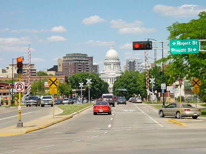 That Capitol dome rising ahead is your constant companion in Madison, like a marble lighthouse guiding you home.