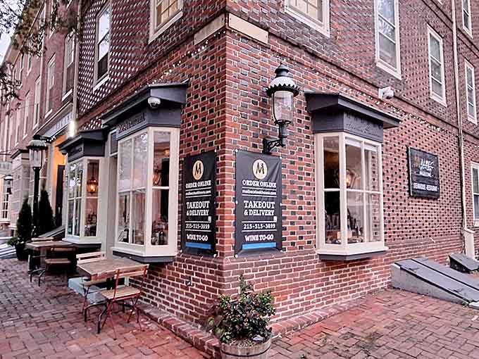Historic brick and cobblestones create a setting where Ben Franklin himself would've enjoyed a perfect ribeye.