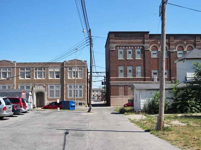 Brick streets and mature trees frame this downtown view like a Norman Rockwell painting come to life.