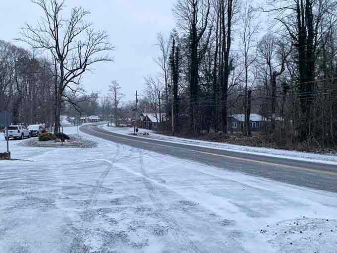 Snow-dusted streets and bare trees prove small-town beauty shines through every season, even the chilly ones.