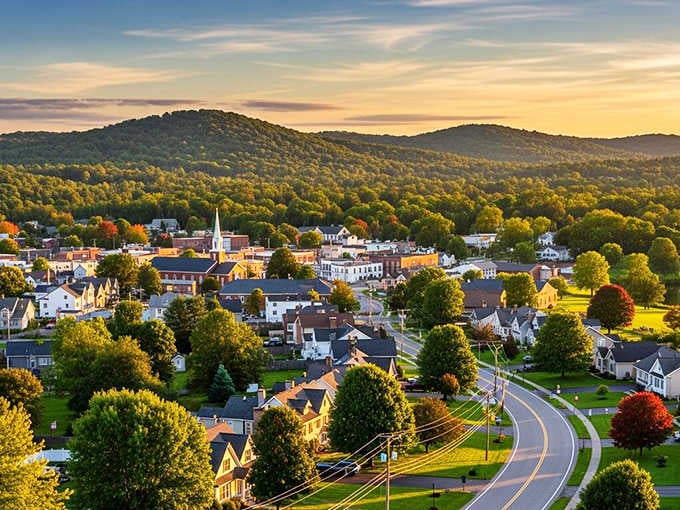 Golden hour transforms this valley into something Norman Rockwell would've painted on his best day ever.