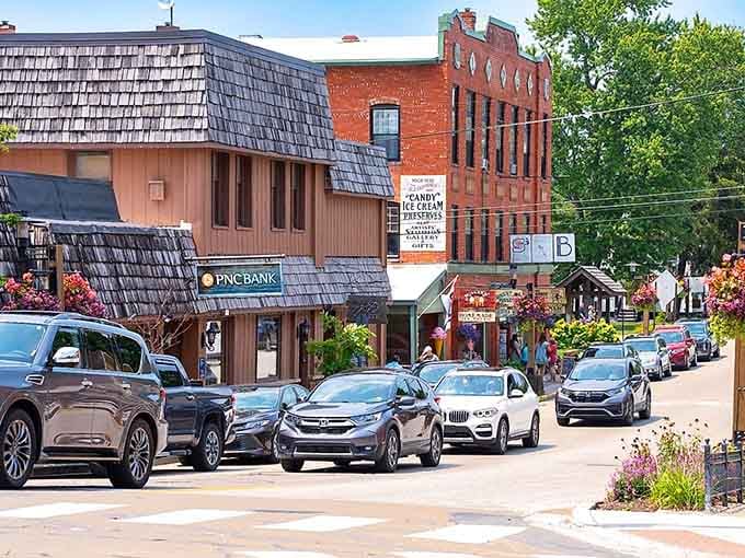 Flower baskets and bustling sidewalks prove this artistic haven knows how to welcome visitors with open arms.