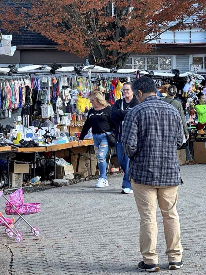 Autumn leaves frame this treasure trove where every table holds a story waiting to be discovered.