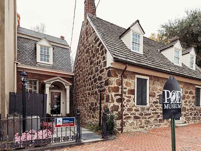 Historic stone walls house literary treasures in Richmond's oldest building, perfectly atmospheric for Poe's legacy.