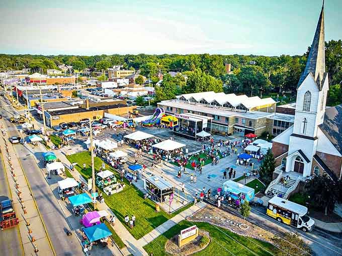 Community festivals fill the streets with tents and people, proving small cities know how to throw a party.
